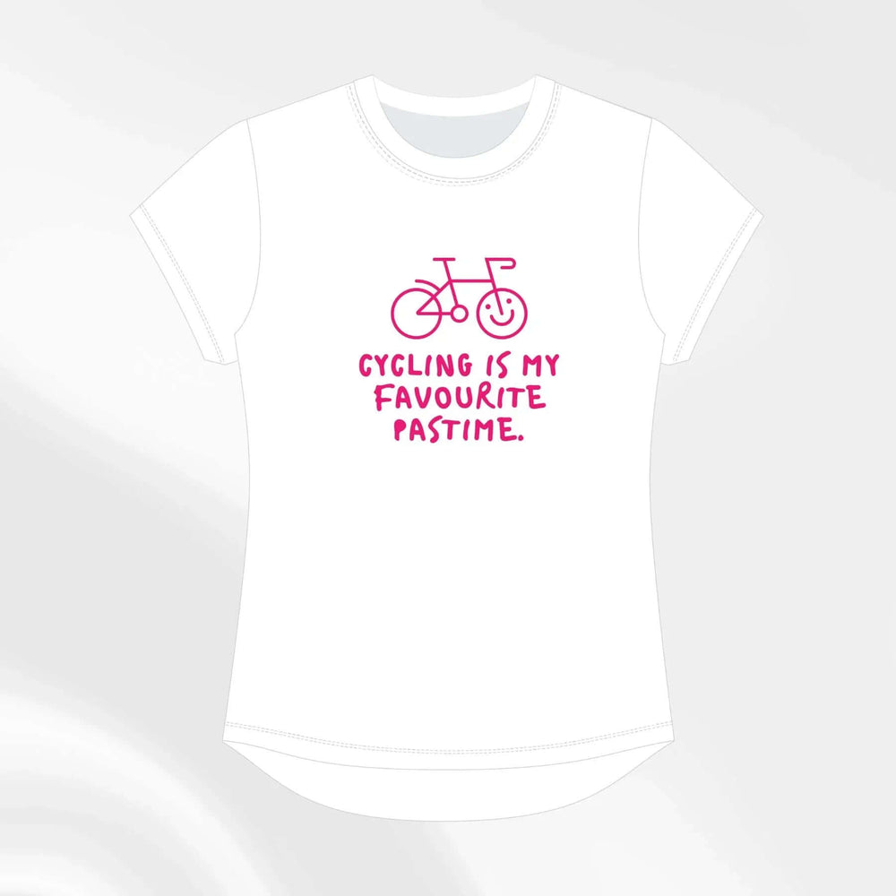 Cycling Is My Favourite Pastime Tee (White) | Women’s Graphic Tee